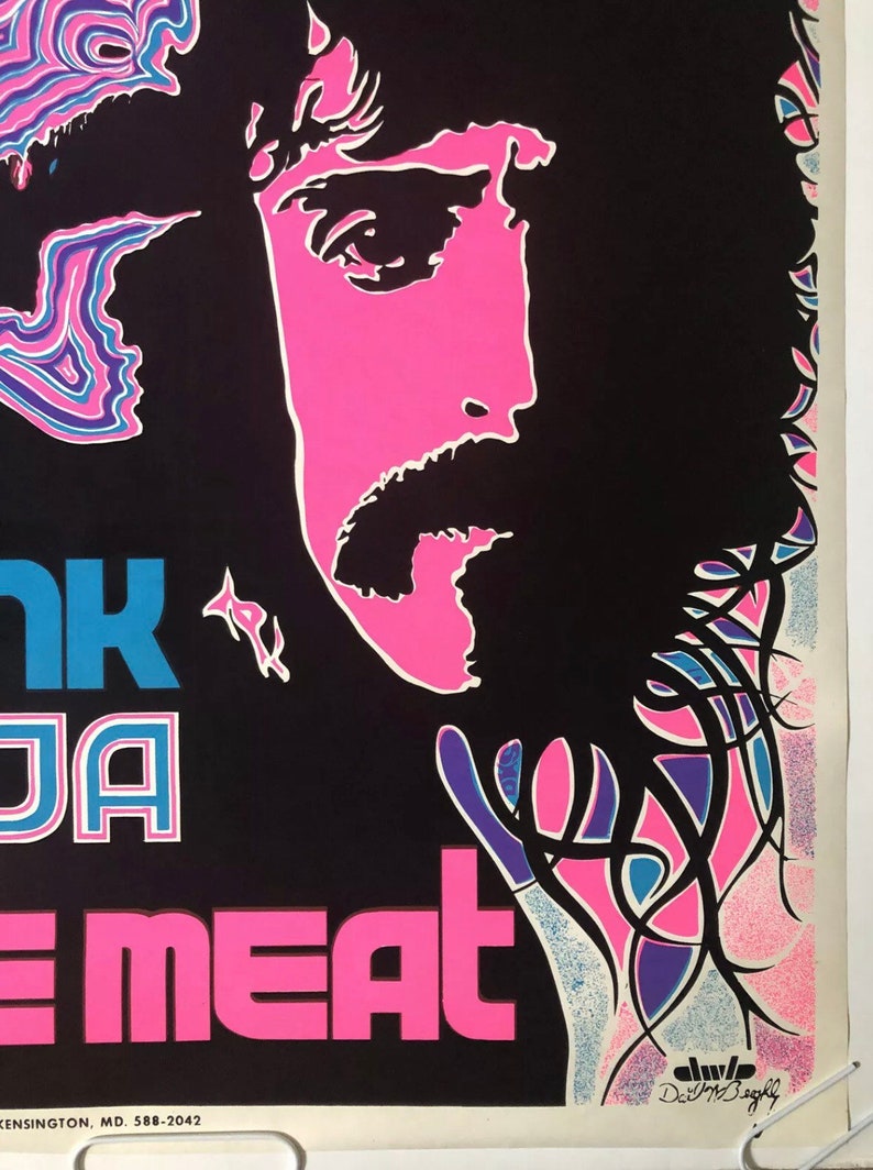 Frank Zappa Original Vintage Blacklight Poster Uncle Meat 1970 Music ...