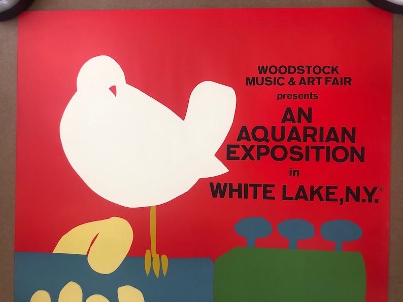 Vintage Woodstock Poster Arnold Skolnick Large 1969 Peace Music Dove - Etsy