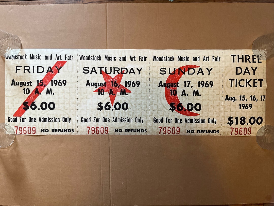 Woodstock Concert Ticket Poster Print Vintage Style 3 Day Ticket - Etsy