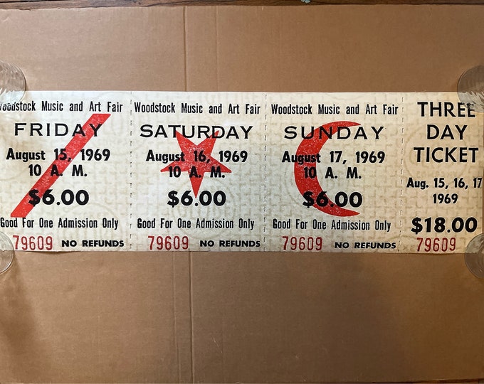 Woodstock Concert Ticket Poster Print Vintage Style 3 Day Ticket - Etsy
