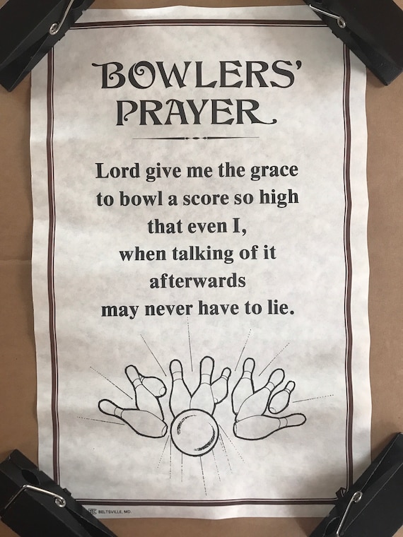 Vintage Original 1976 Bowlers Prayer Poster Bowling Pins Ball | Etsy