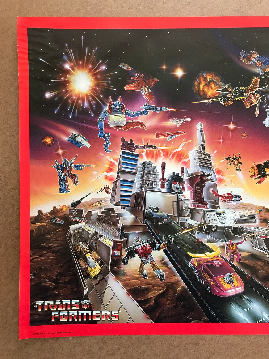 Vintage Original 1980s the Trans Formers Pinup Poster 1986 Hasbro Kids ...