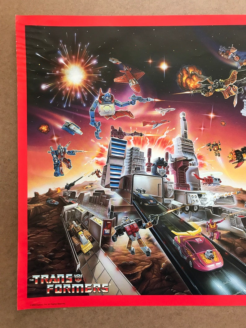 Vintage Original 1980s the Trans Formers Pinup Poster 1986 Hasbro Kids ...
