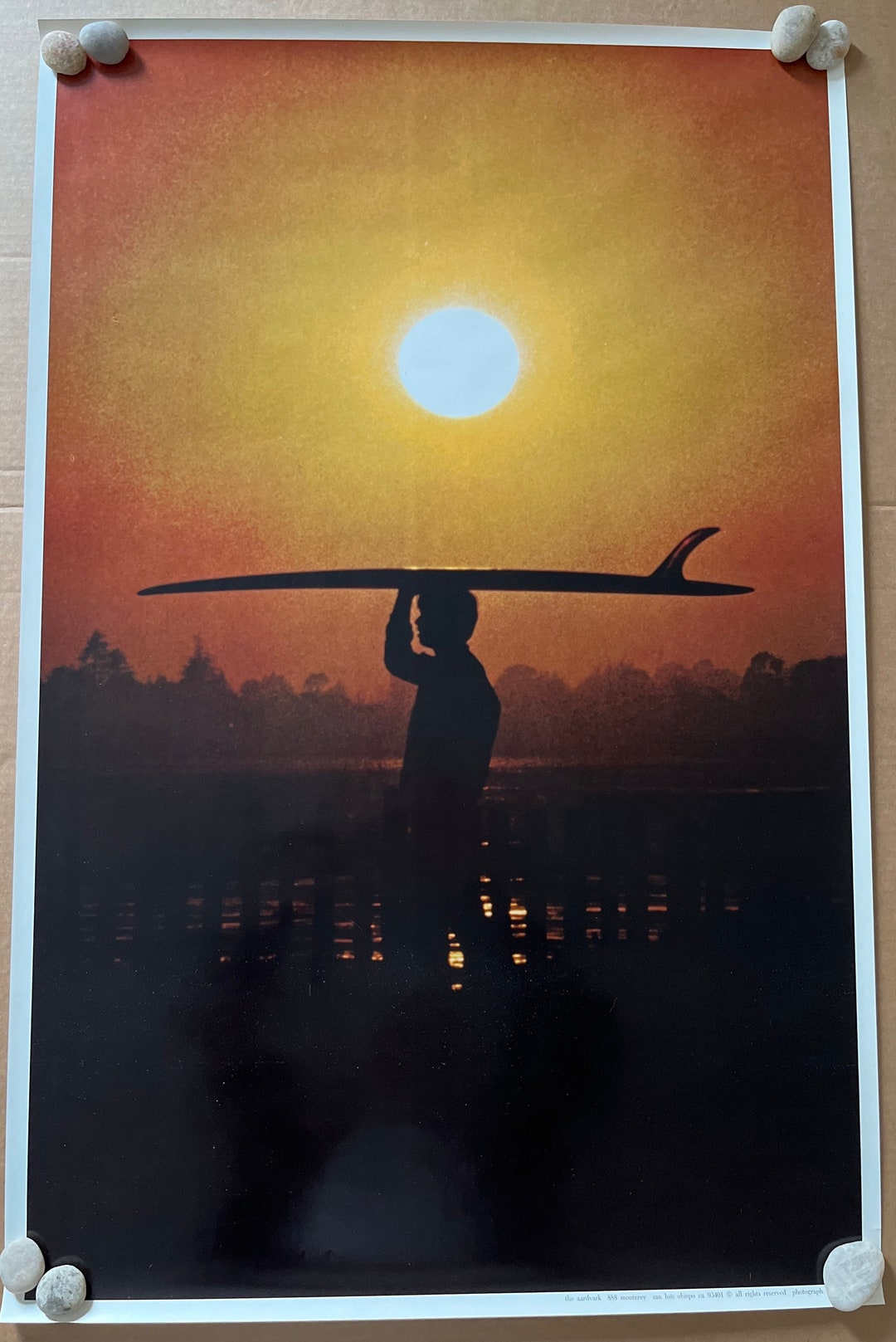 Sunset Surfer 1970s Surfing Vintage Poster - Etsy