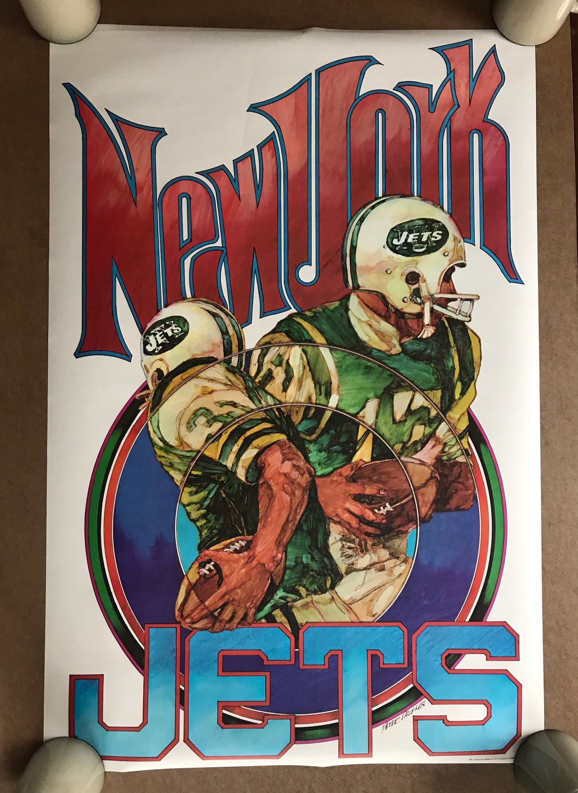 Vintage Original 1970s New York Jets Caricature Poster 1970 NFL ...