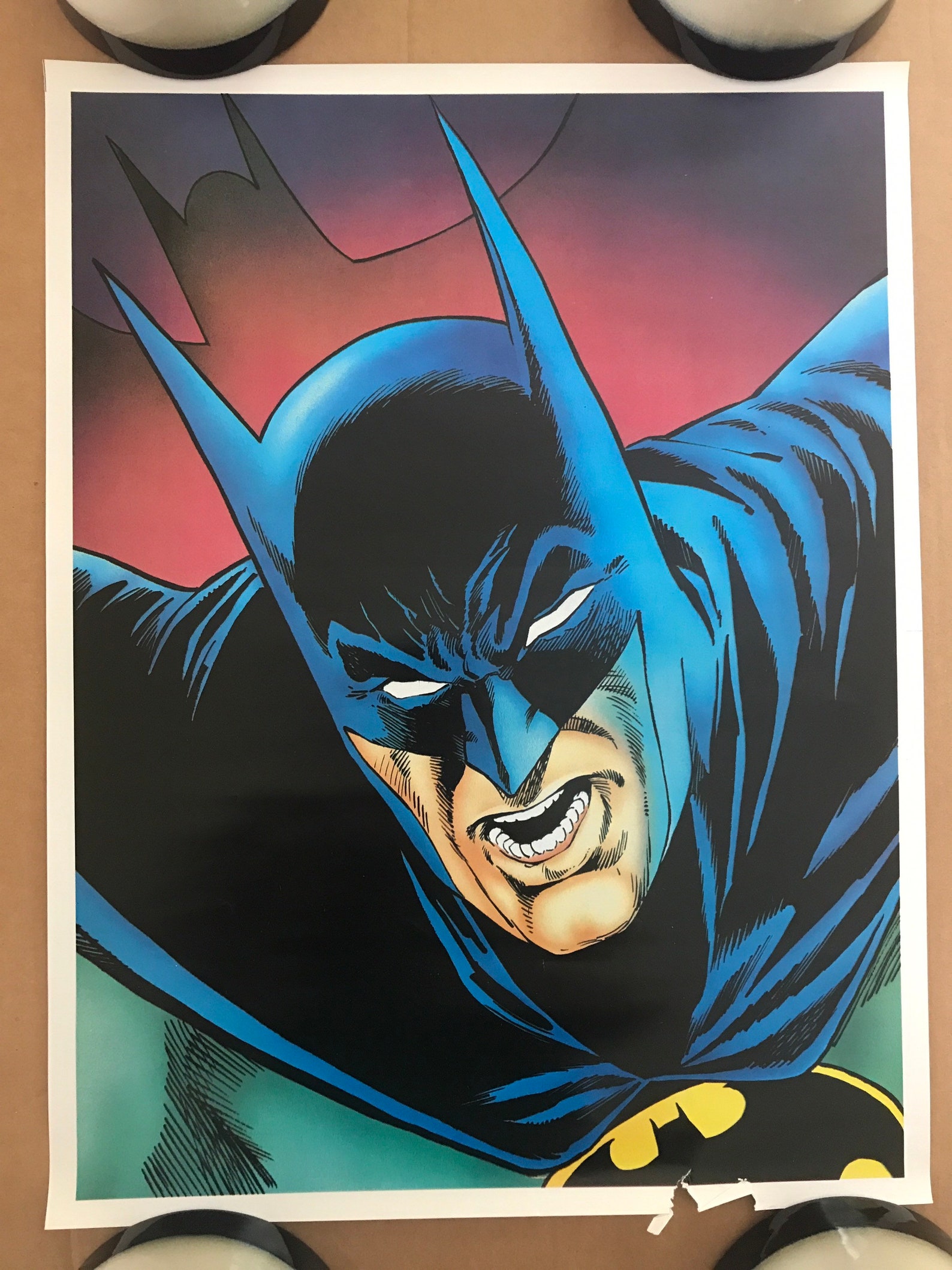 Vintage Original 1970s Batman Comic Poster Superhero Cartoon Caricature ...