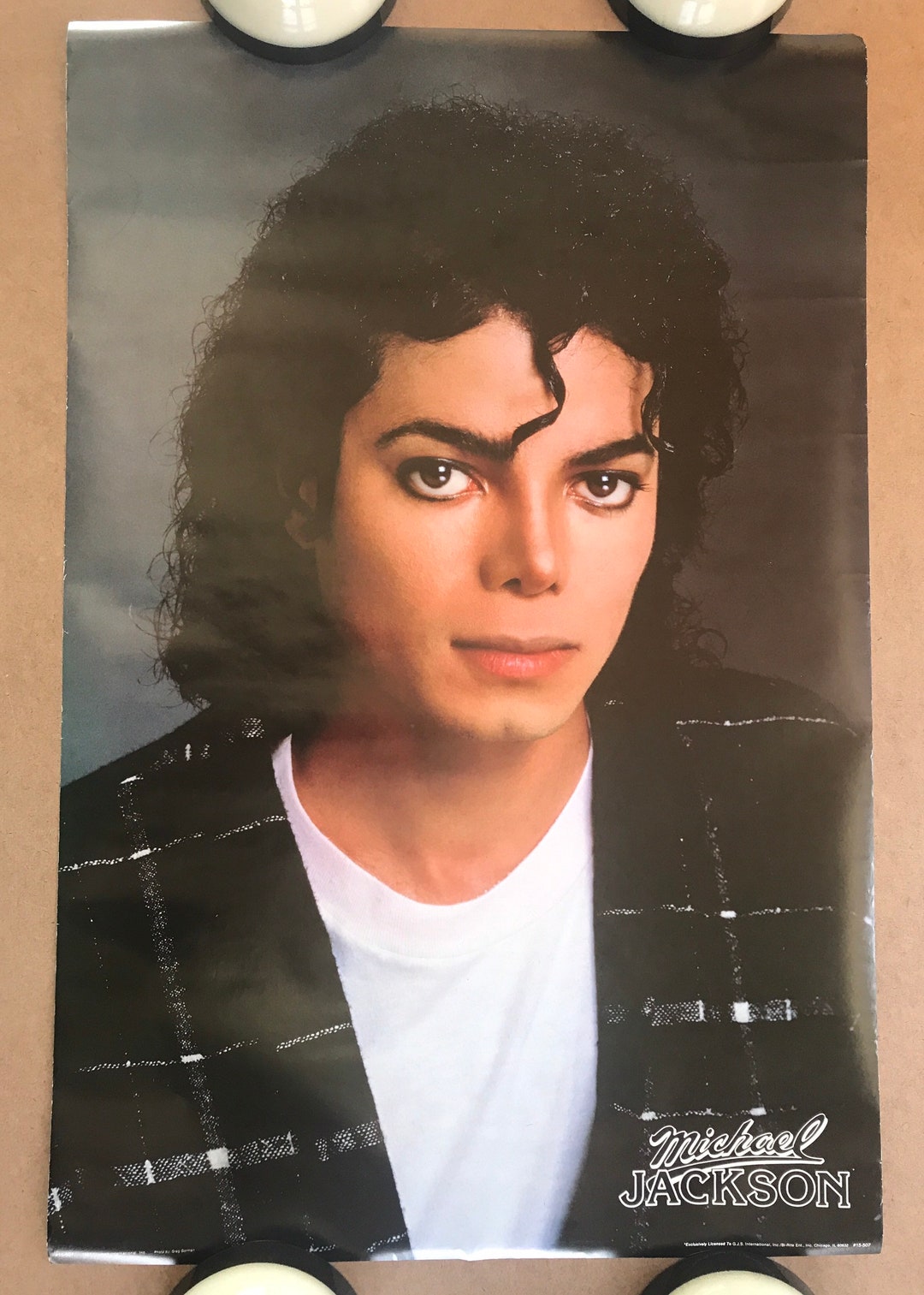 Vintage Original 1980s Michael Jackson Headshot Poster 1987 Sweater ...
