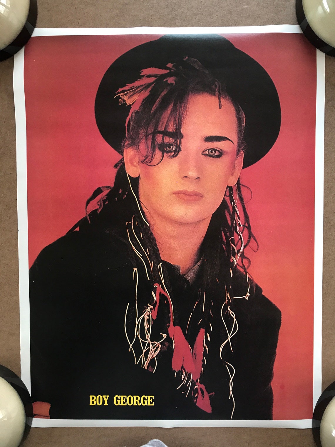 Vintage Original 1980s Boy George Mini Poster Pinup 1980 Music | Etsy