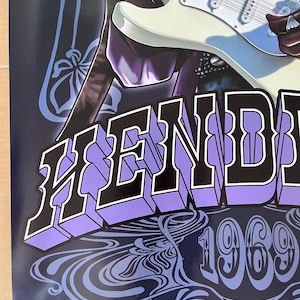 Jimi Hendrix Poster Psychedelic 1969 Smoke Purple Haze Vintage Style - Etsy