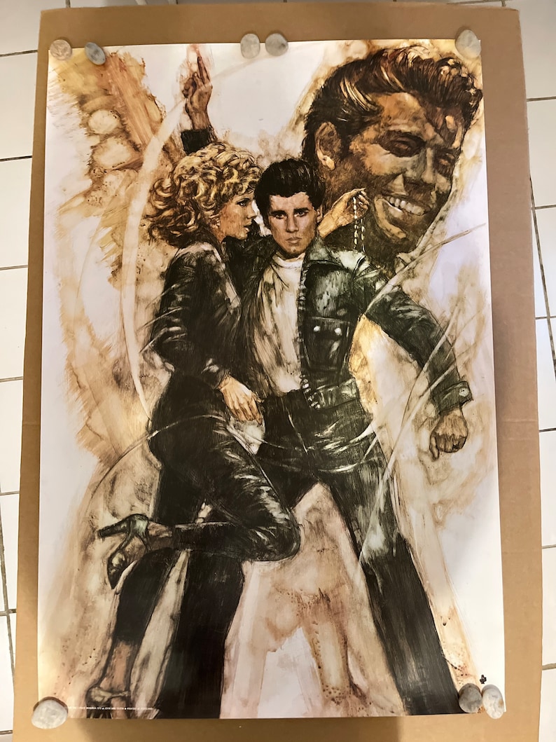 Grease Olivia Newton John and John Travolta Original Vintage - Etsy