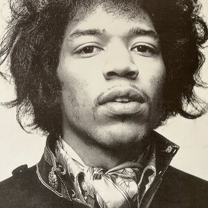 Vintage Poster Jimi Hendrix Headshot Black and White Promo 1990s - Etsy