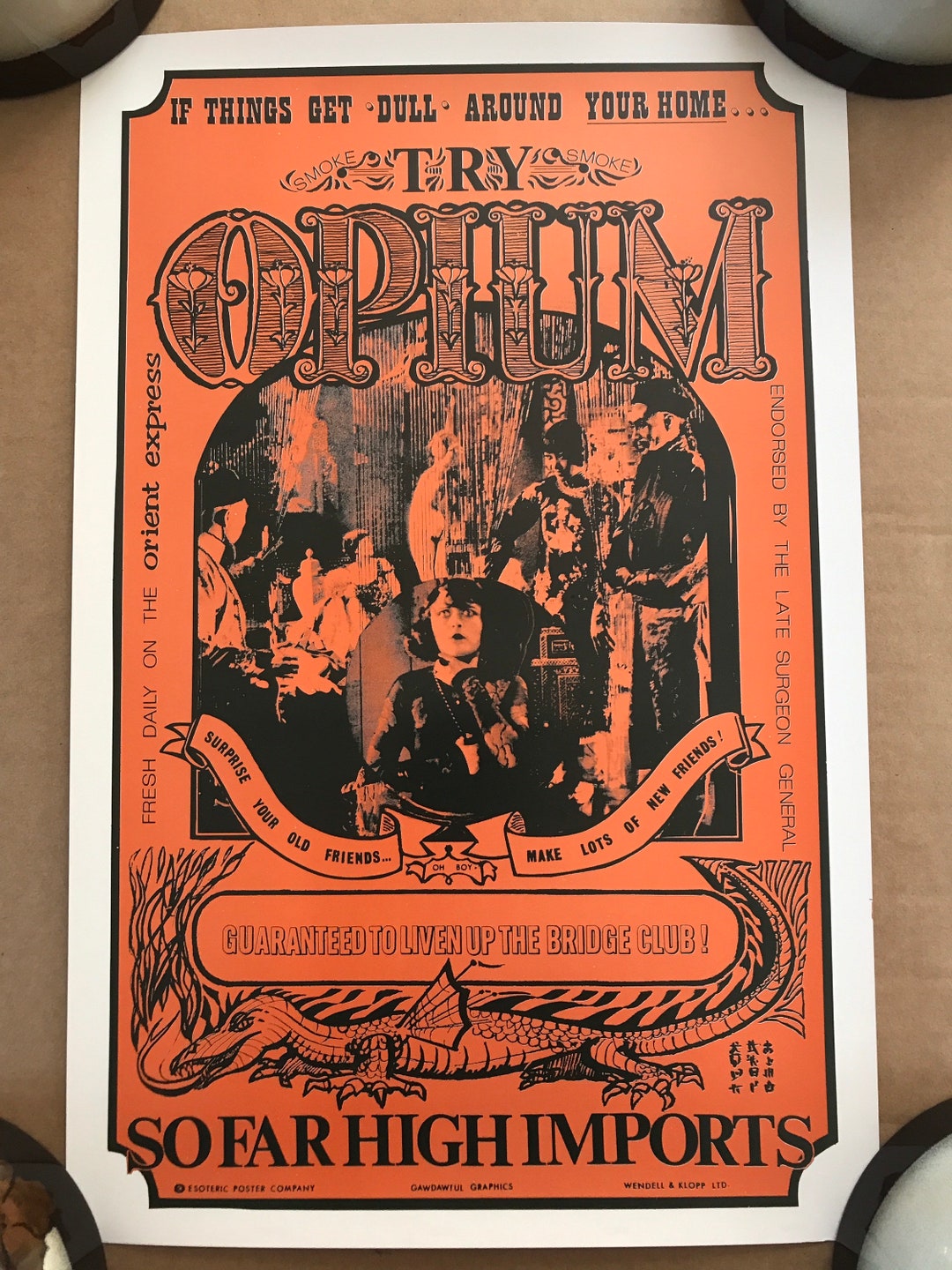 Original Vintage 1960s Try Opium Poster Pinup Drugs Weed Psychedelic - Etsy