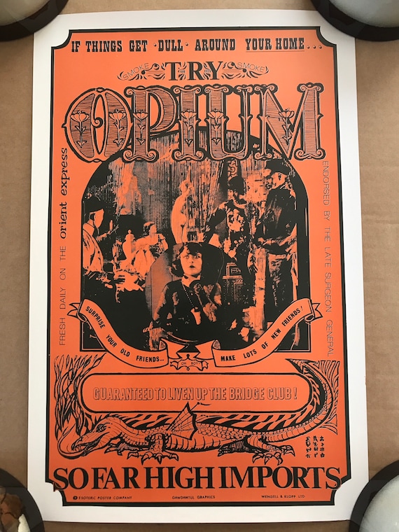 Original Vintage 1960s Try Opium Poster Pinup Drugs Weed - Etsy