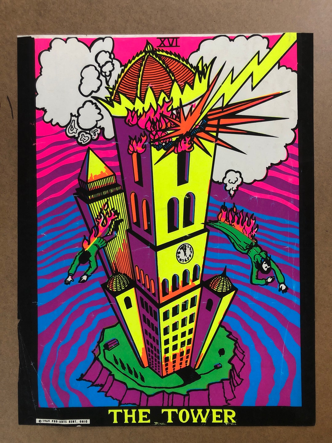 The Tower Vintage Blacklight Poster Astrology Zodiac Signs Tarot ...