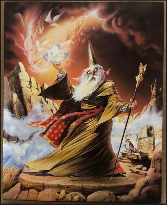Original Vintage Poster the Wizard Sorcerer Headshop Pin up | Etsy