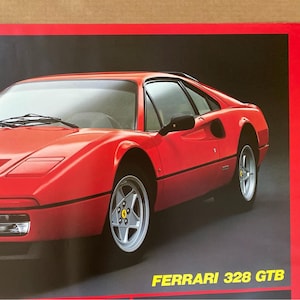 Ferrari 328 GTB Vintage Poster Original Sport Car Race Car Red 1980s ...