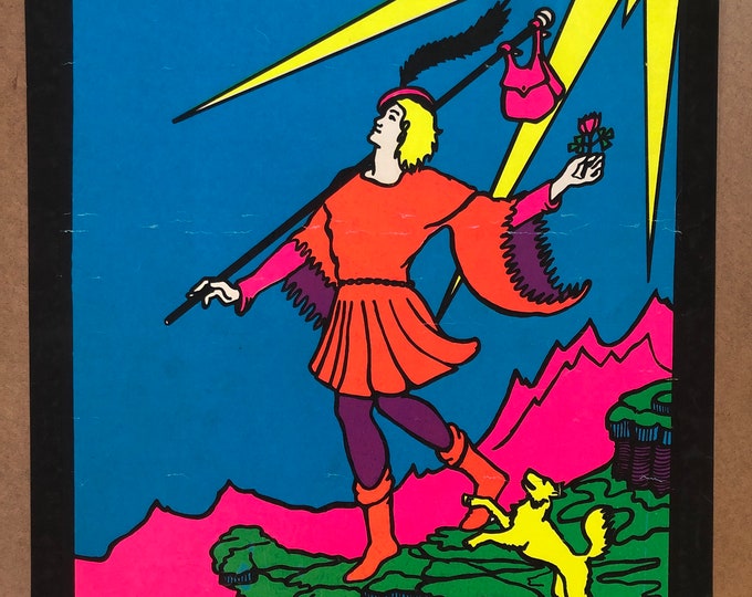 The Fool Vintage Blacklight Poster Astrology Zodiac Signs Tarot ...