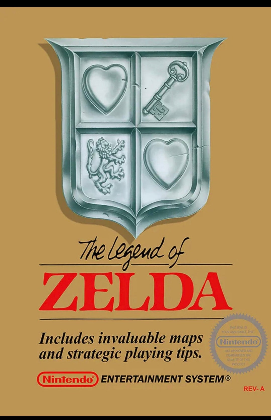 The Legend of Zelda Poster Nintendo Box Art Video Game NES Gamer Gaming ...