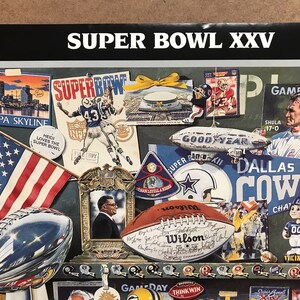 Vintage Original 1990s Afc Nfc Super Bowl XXV Collage Poster 1990 NFL ...