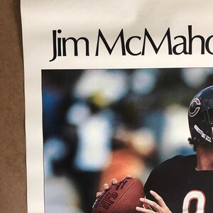Vintage Original 1980s Jim Mcmahon Poster Chicago Bears Football NFL ...