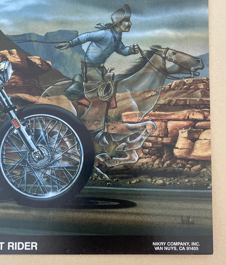 Vintage Ghost Rider Poster Motorcycle Cowboy Chopper Horse - Etsy