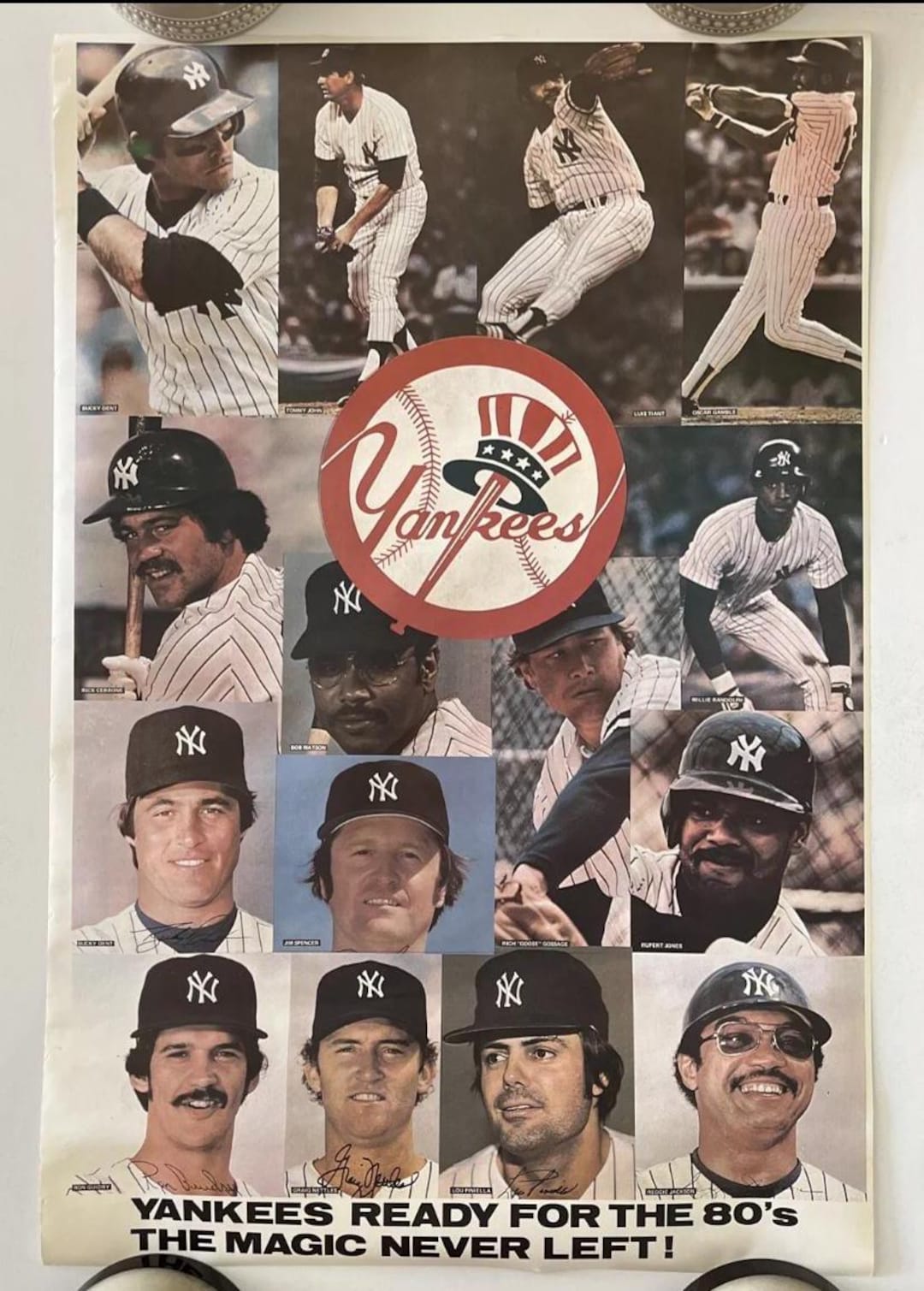 Original 1980s New York Yankees MLB Baseball Collage Poster Jackson ...