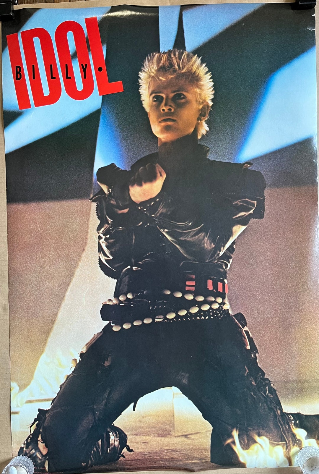 Vintage Original 1984 Billy Idol Poster 1984 Music Memorabilia Pinup - Etsy