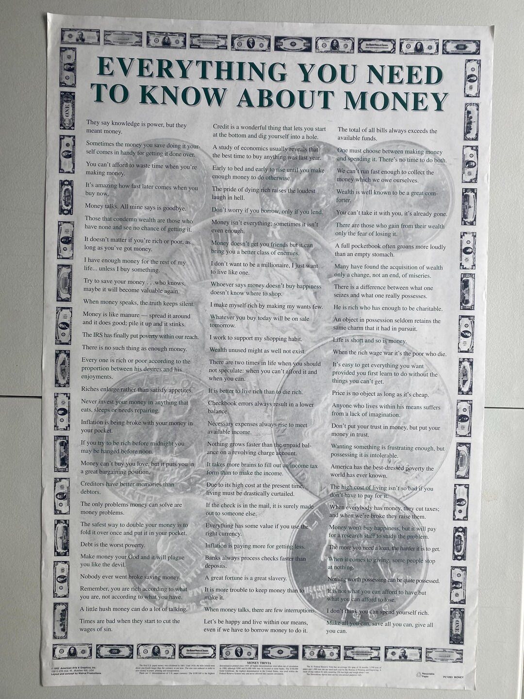 Everything You Need to Know About Money Vintage Poster Dollar Bill ...