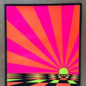 Original Vintage 1969 OP SUN Houston Black Light Poster 60s Psychedelic ...