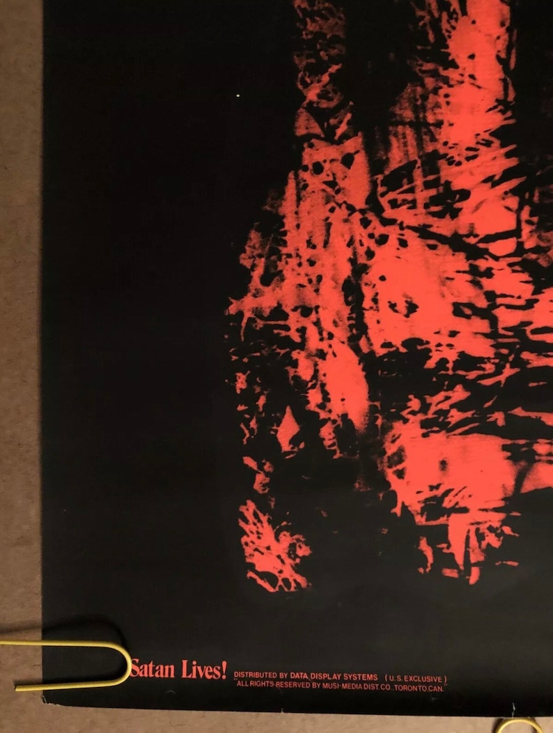 Vintage Blacklight Poster Satan Lives Psychedelic Devil Hell | Etsy