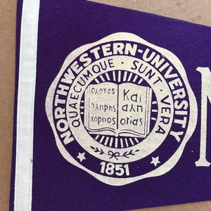 Vintage Original 1970s Northwestern University Pennant Flag | Etsy