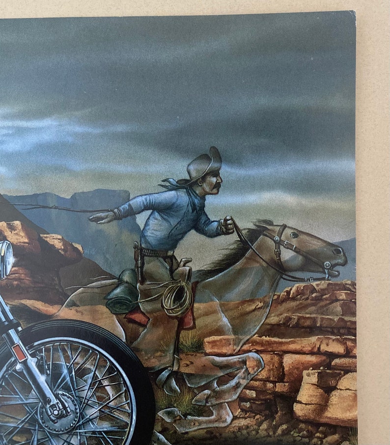 Vintage Ghost Rider Poster Motorcycle Cowboy Chopper Horse - Etsy