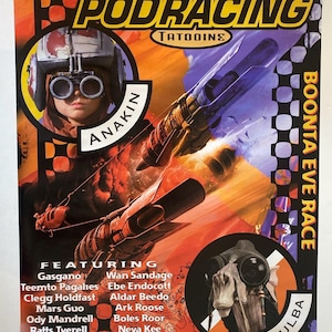 Vintage Star Wars Anakin Tatooine Pod Racing Poster 36"x24" Phantom ...
