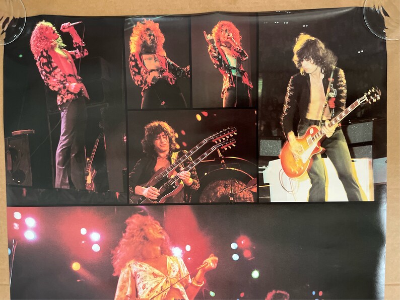 Led Zeppelin Vintage Poster Photo Collage on Stage 1982 Music ...