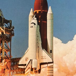 Vintage Original NASA Challenger Space Shuttle Lift off Poster Outer ...