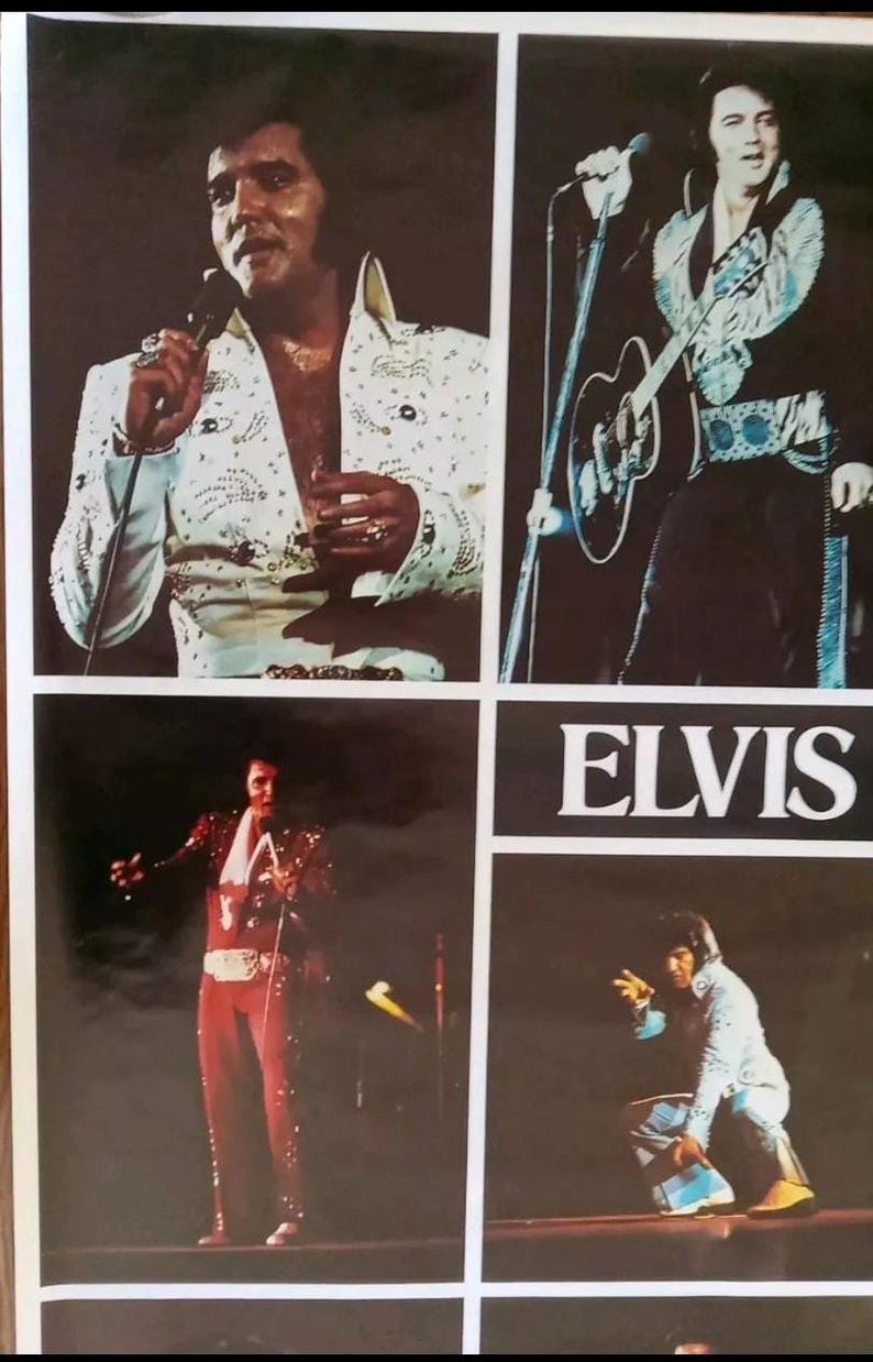 Elvis Poster Vintage Original Massive Subway Size in Concert II Rock ...