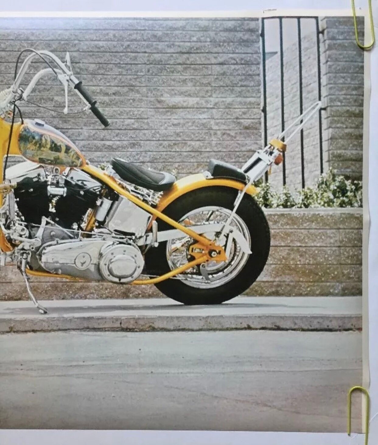 Vintage Poster Pin-up 1970’s Custom Motorcycle Pin-up Speedster Yellow ...