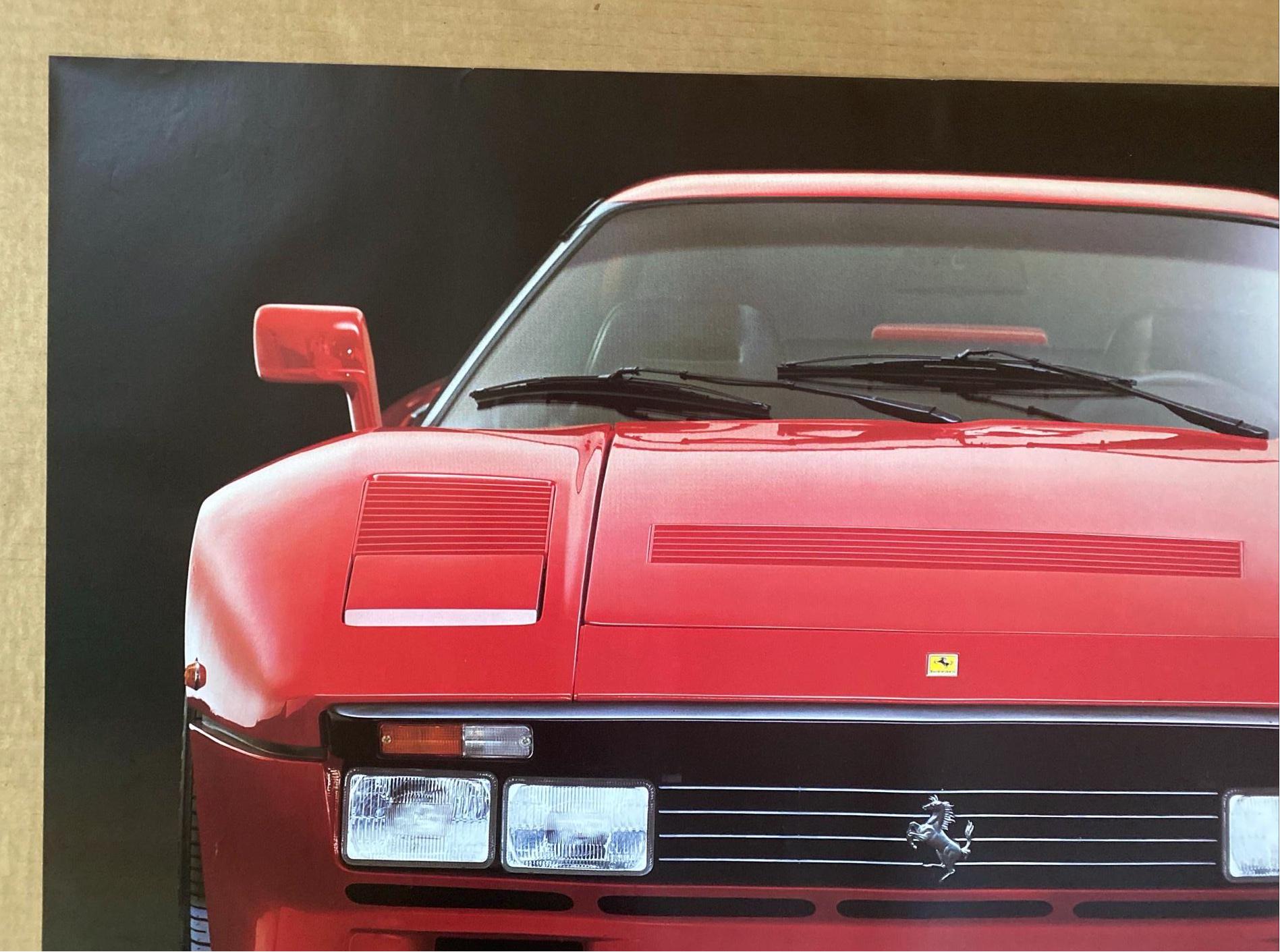 Ferrari GTO Vintage Poster Original Sport Car Race Car Red 1980s Italy ...