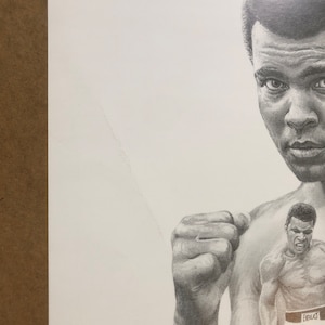 Muhammad Ali Vintage Poster Illustration Drawing Style Boxing Boxer Gym ...