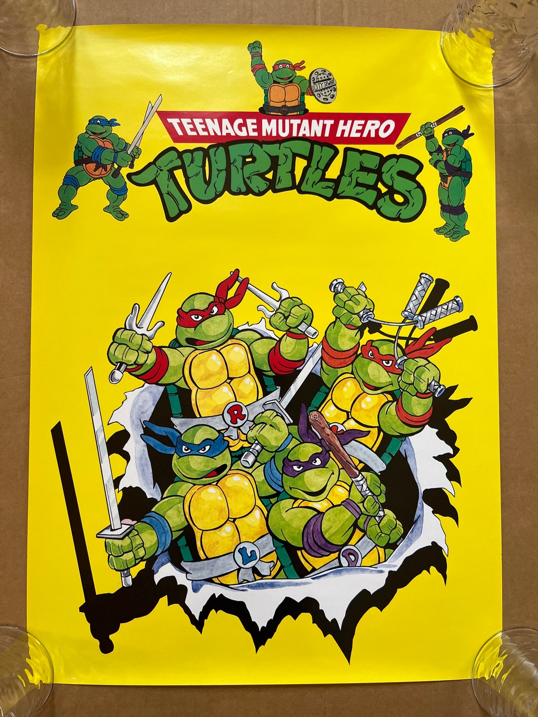 Vintage Poster Teenage Mutant Ninja Turtles 1990s Cartoon Illustration ...