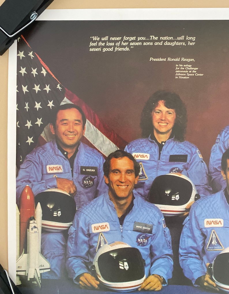 NASA Challenger Memorial Vintage Poster Astronauts Astronaut - Etsy