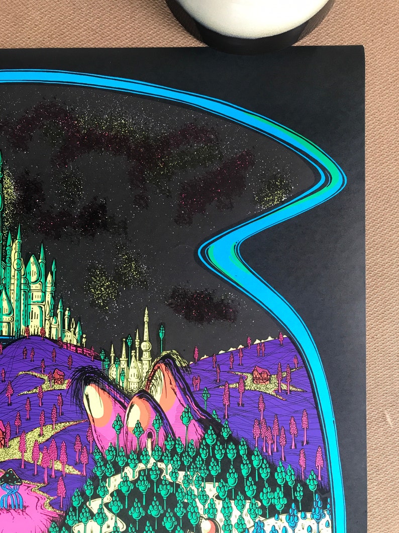 Vintage Original 1970s Enchanted Castle Blacklight Poster | Etsy