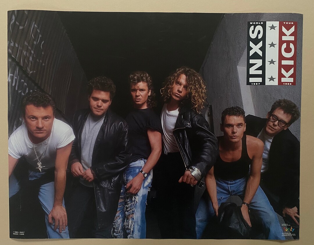 Affiche vintage INXS Kick 1989 musique souvenirs pin-up pop culture ...