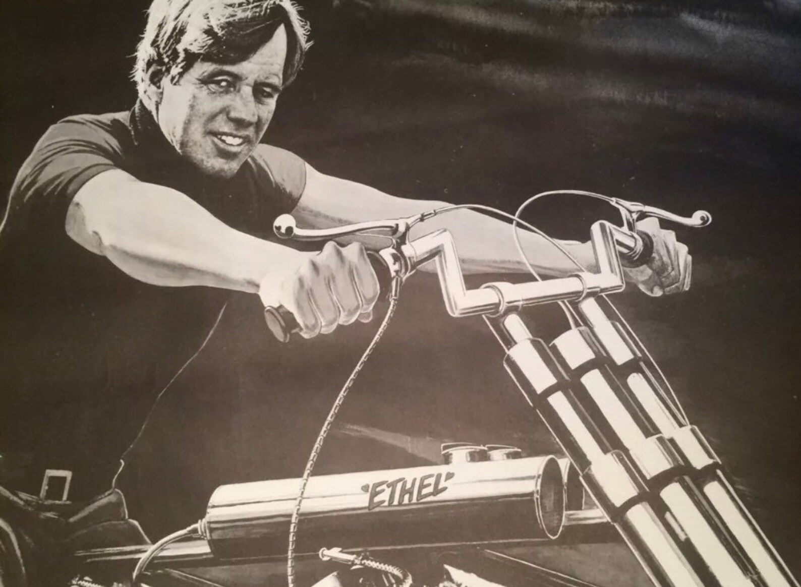 RFK Chopper Poster Motorcycle Pin-up Robert Kennedy 1970's Bob Dara ...