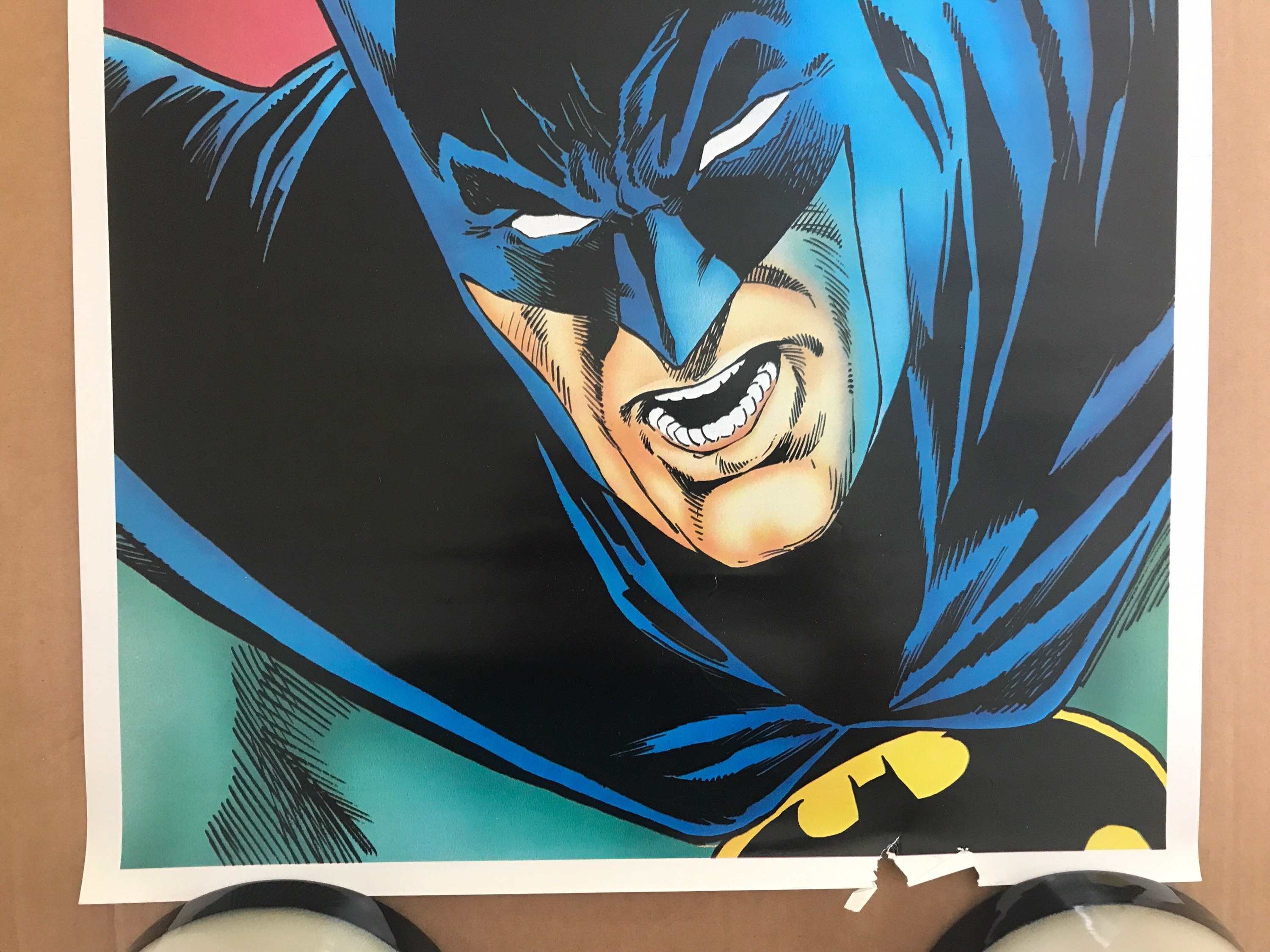 Vintage Original 1970s Batman Comic Poster Superhero Cartoon Caricature ...
