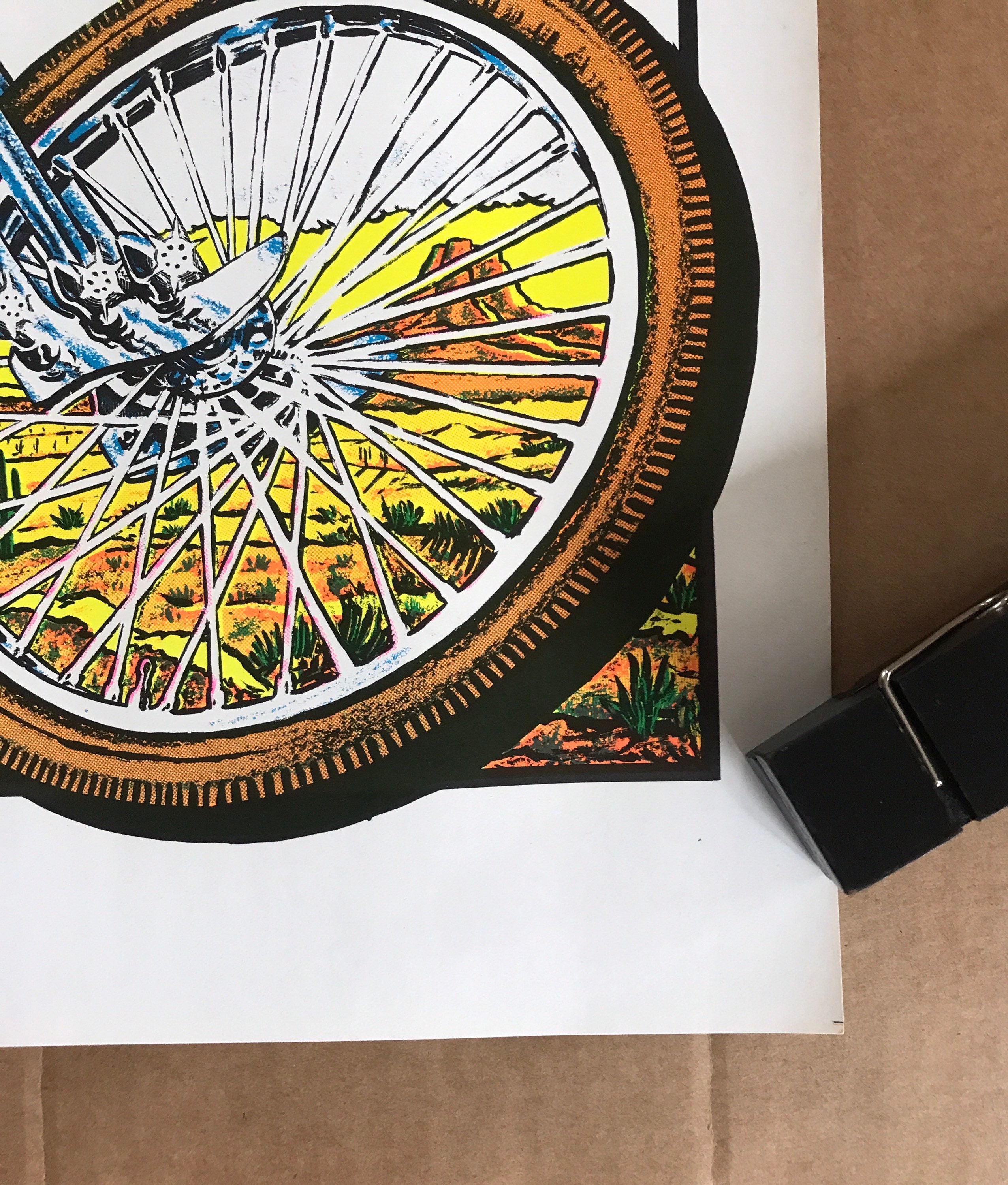 Vintage original 1970s freedom chopper Blacklight poster Afro man ...