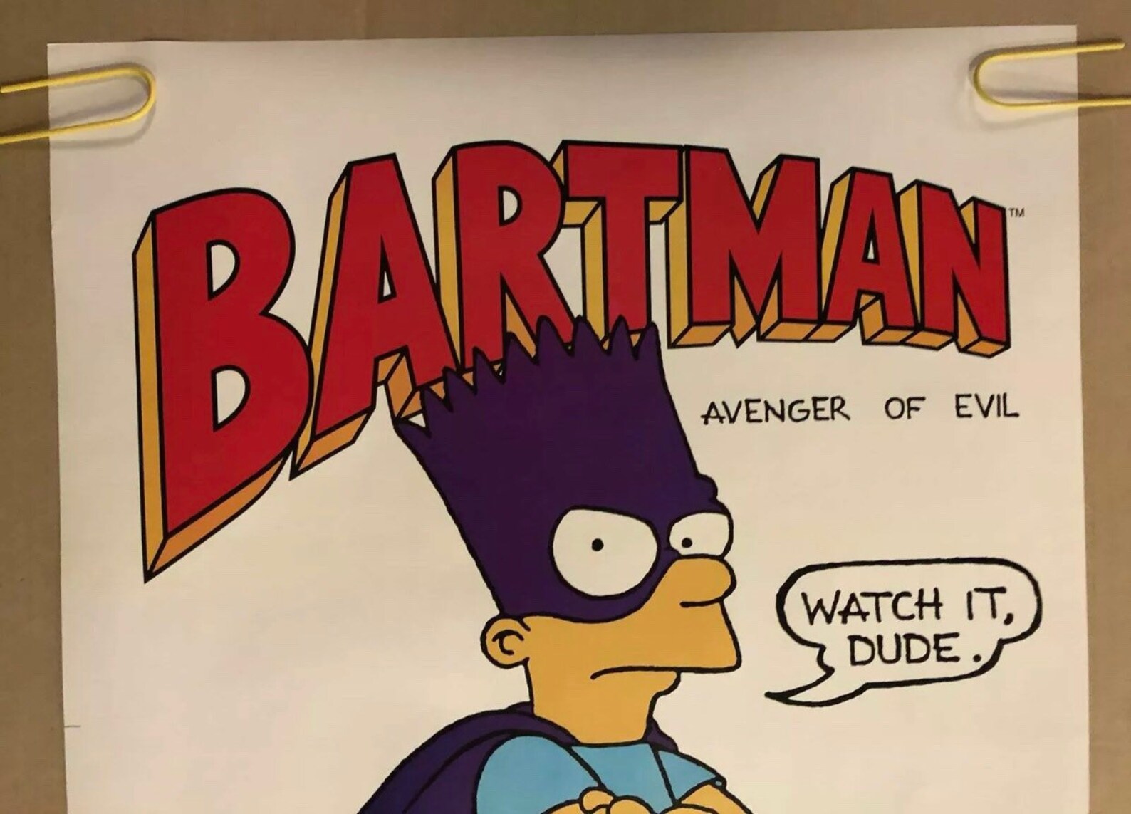Bart Simpson Original Vintage Poster Bartman T.V. Memorabilia | Etsy