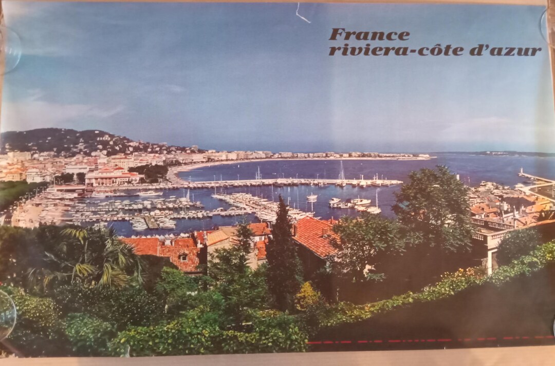 Vintage Original 1970s Frame Rivera-cote D'azur Travel Poster European ...