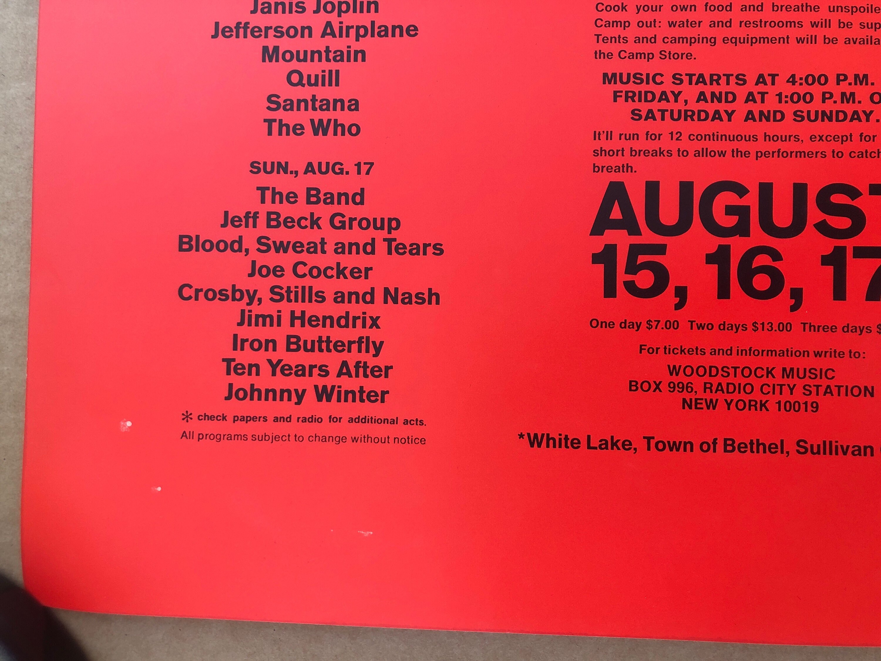 Vintage Woodstock Poster Arnold Skolnick Large 1969 Peace Music Dove - Etsy