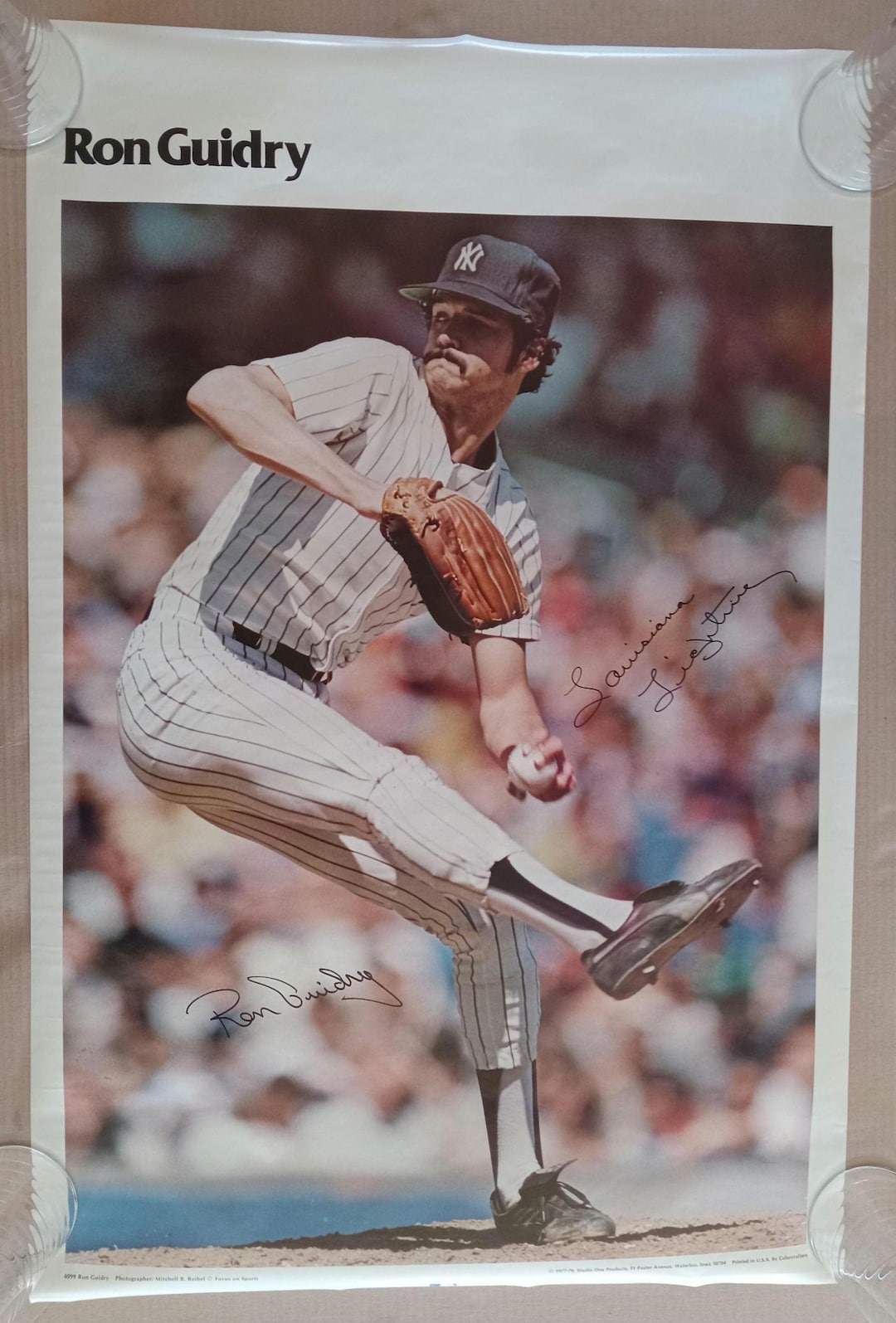 Ron Guidry Vintage Poster New York Yankee Pitcher 1970s Legend MLB ...